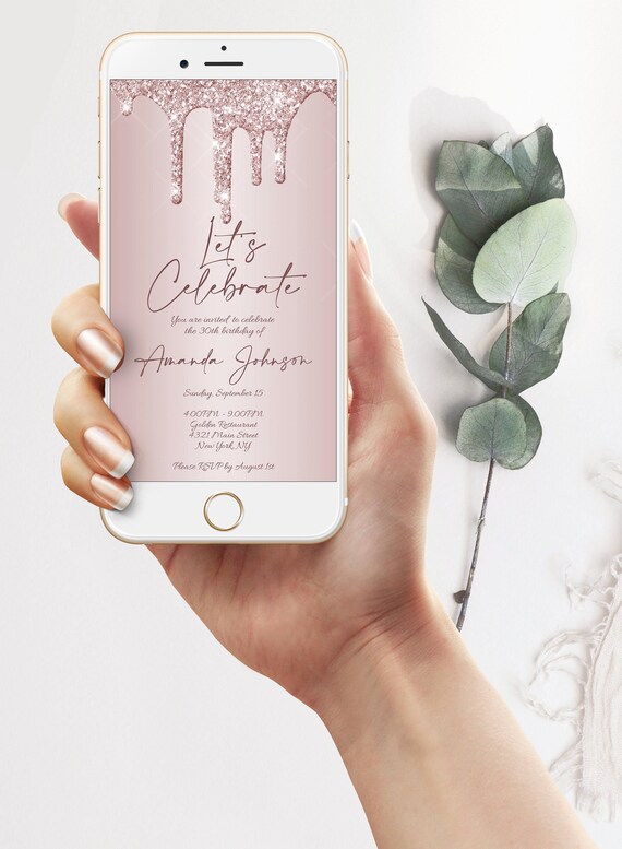 Electronic Birthday Invitation Digital Lets Celebrate | Etsy