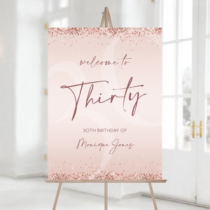 Printable 30th Thirty Birthday Party Welcome Sign, Editable Template ...