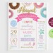 Printable Donut First Birthday Board, Girl Milestone Birthday White ...