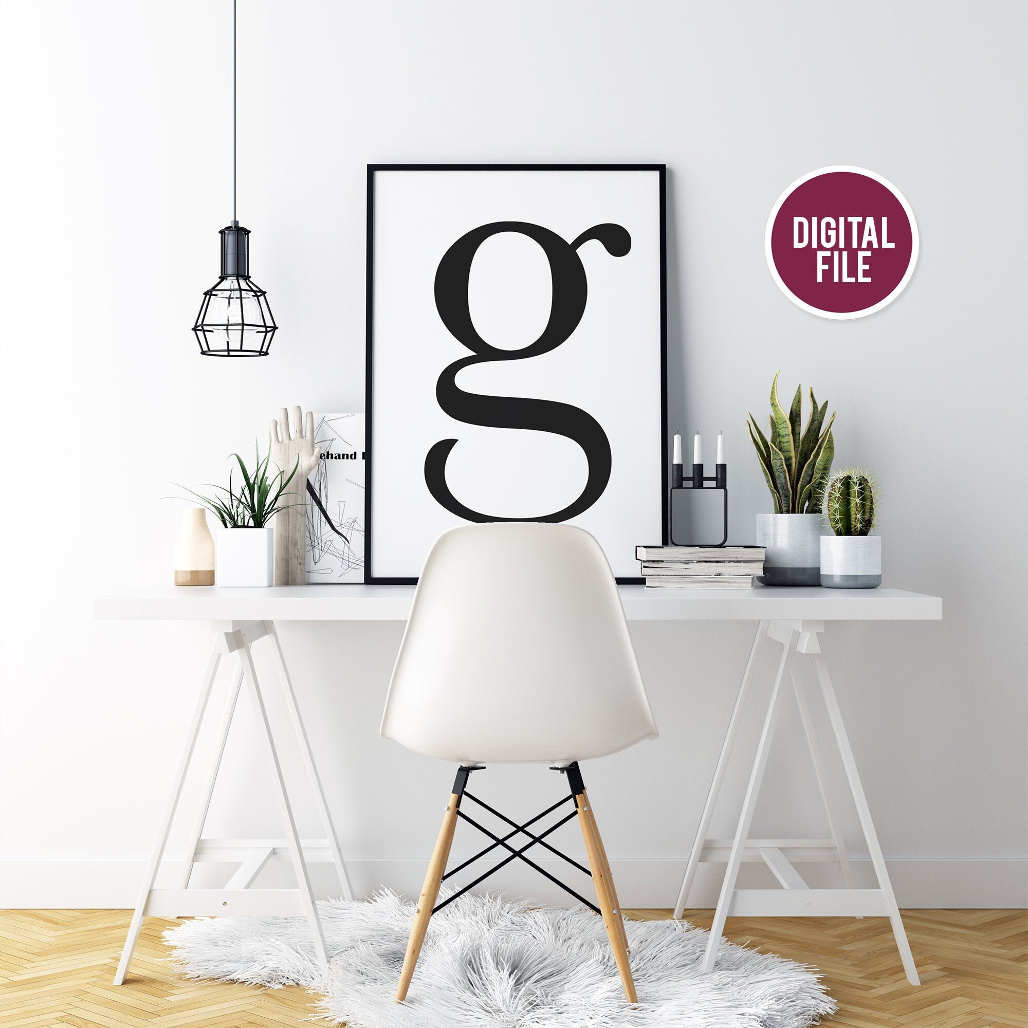 Letter G Wall Art Print Letter G Decor Printable Instant - Etsy