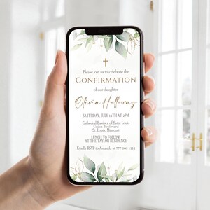 Digital Confirmation Invitation Template, Electronic Greenery ...