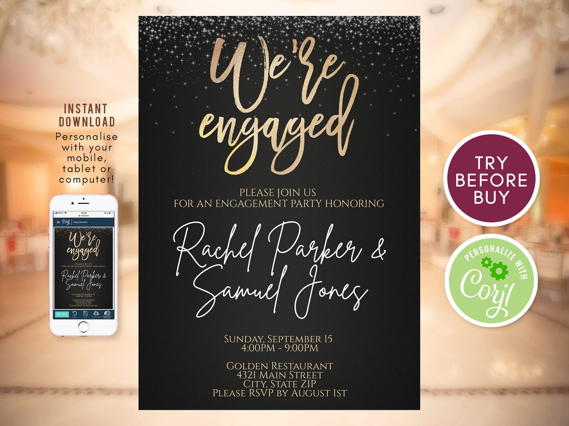 Printable Engagement Invite Engagement Party Invitation - Etsy