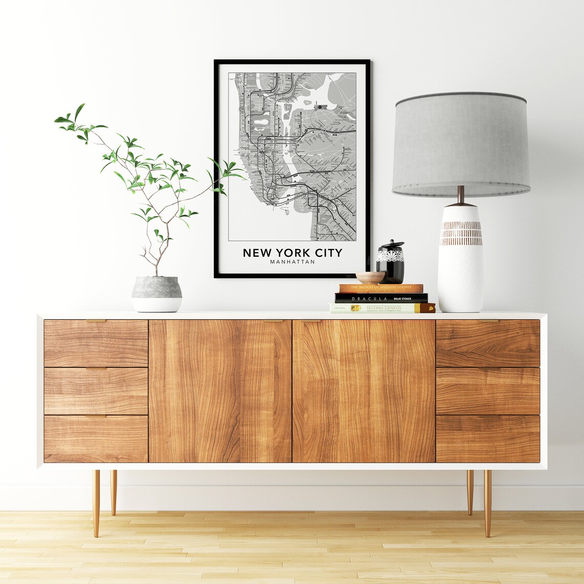 New York City Map Print Printable Wall Art NYC Map - Etsy