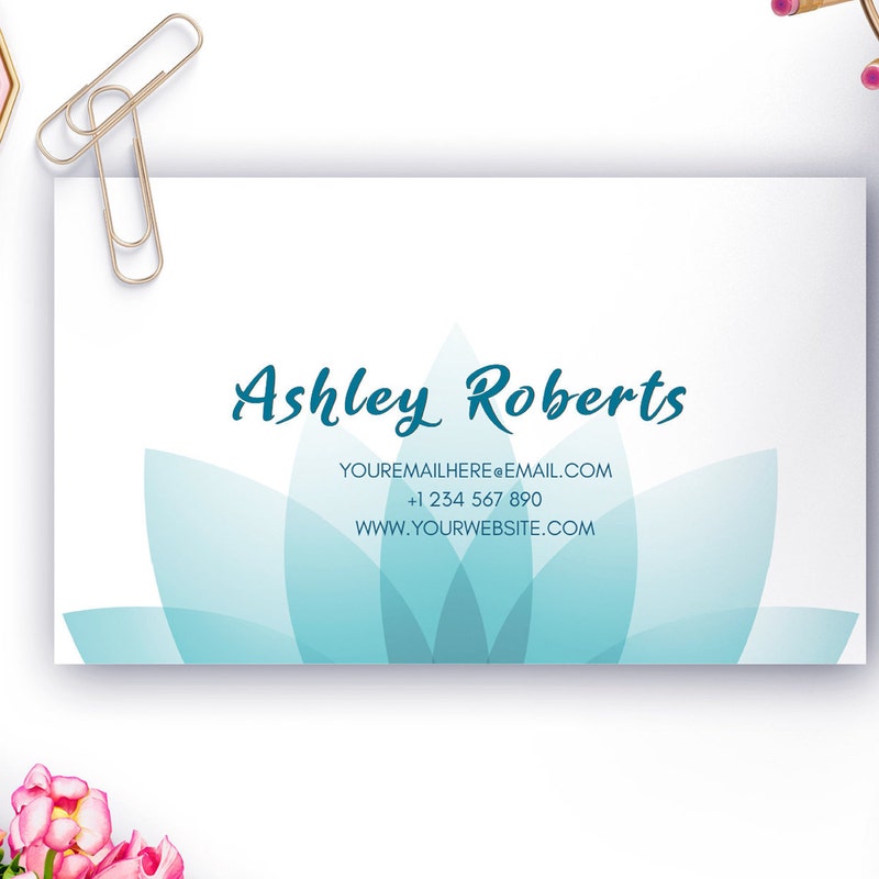 Lotus Business Card Template - Etsy