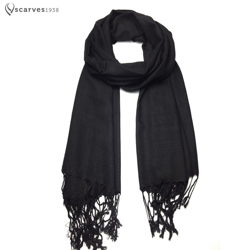 Black Silk Scarf - Etsy