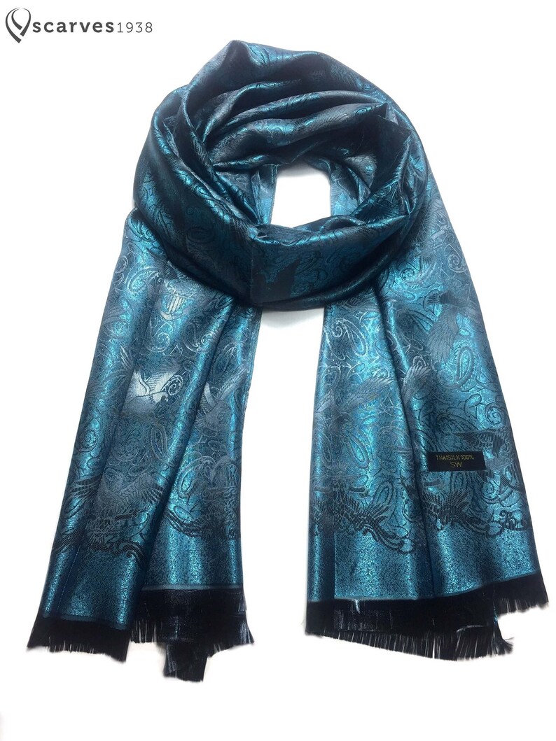 Silk Scarf,gift Idea,shawl,festival,blue Scarf,scarves1938,eagles Silk ...
