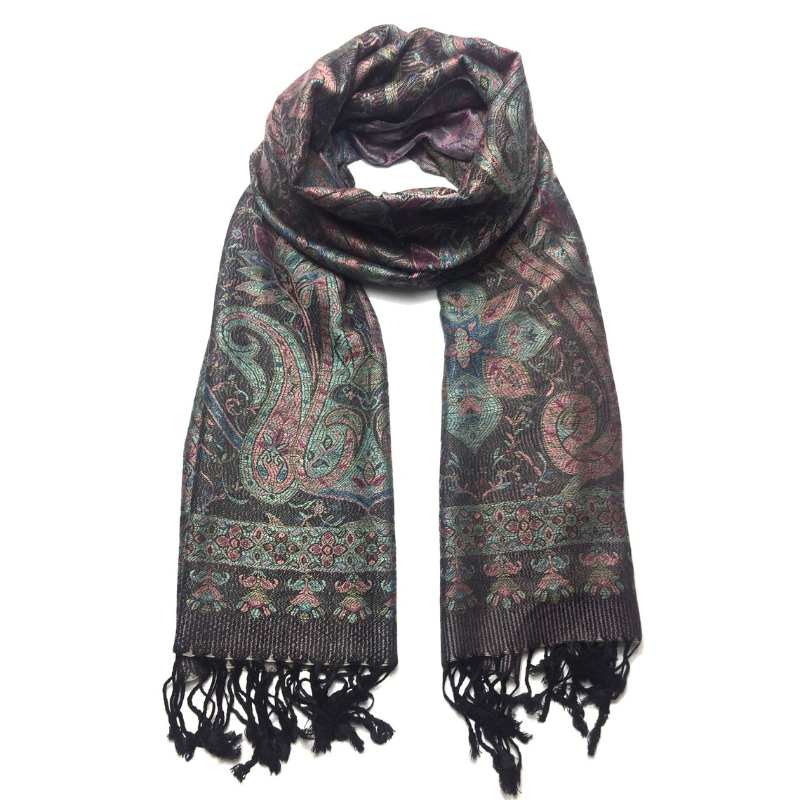 Pashmina Scarf Paisley Print Shawl for Festival Cashmere Boho - Etsy