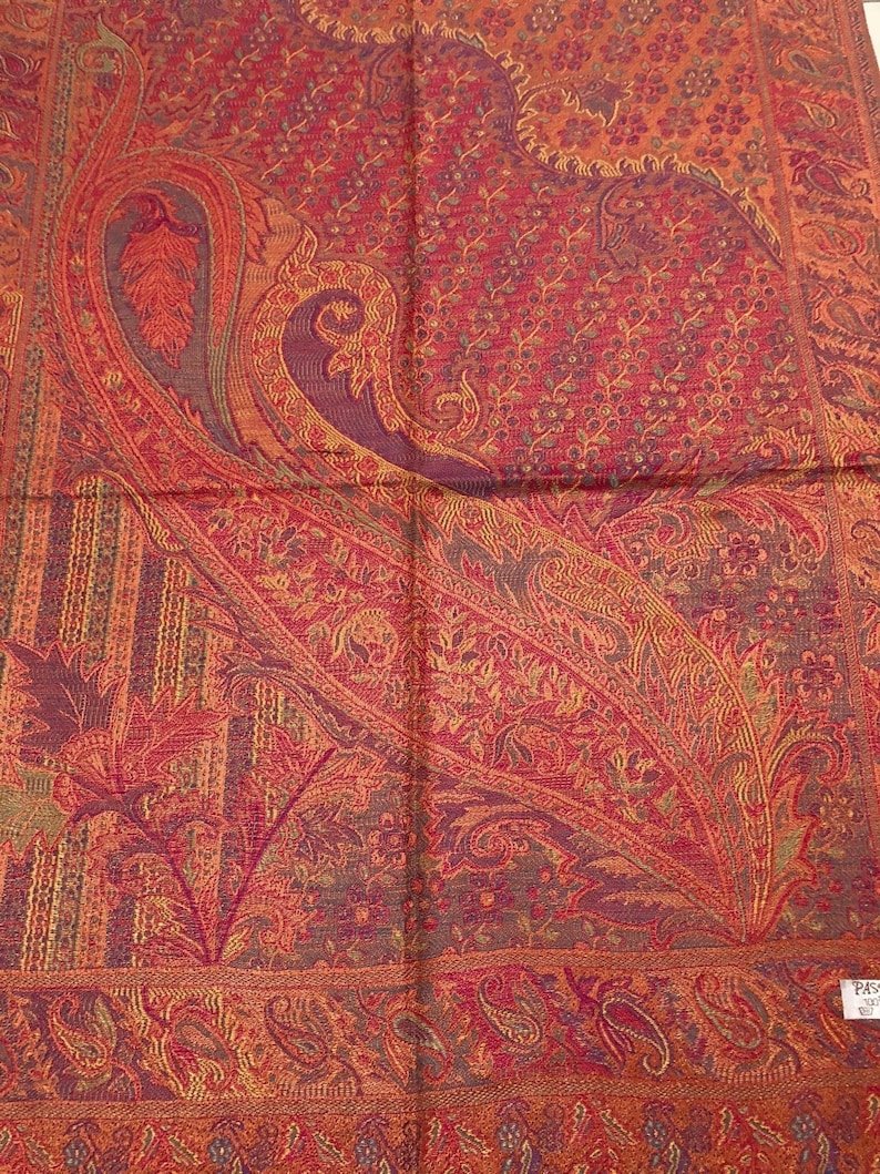 Orange and Red Pashmina Scarf Festival Pashmina Hippie Shawls Women ...