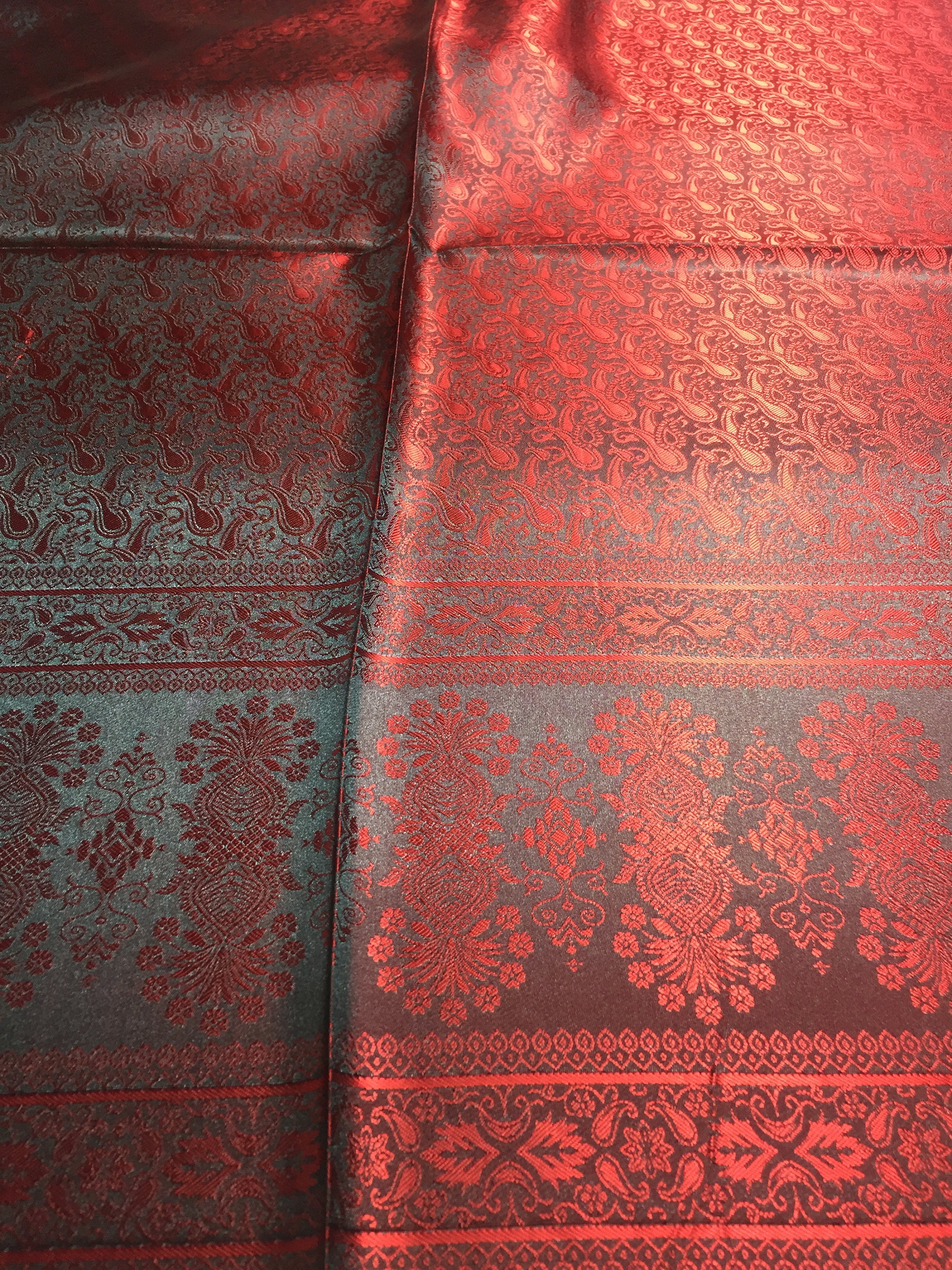 Red Silk Scarf,gift for Her,shawl,reversible Silk Scarf,paisley Scarf ...