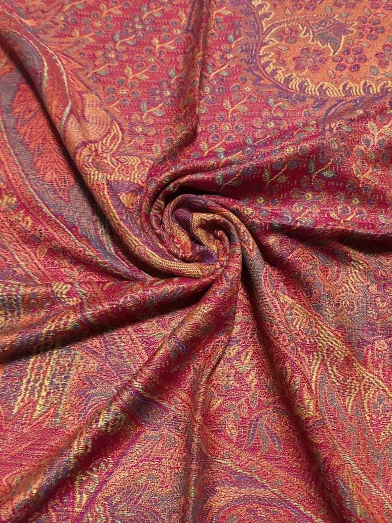 Orange and Red Pashmina Scarf Festival Pashmina Hippie Shawls Women ...