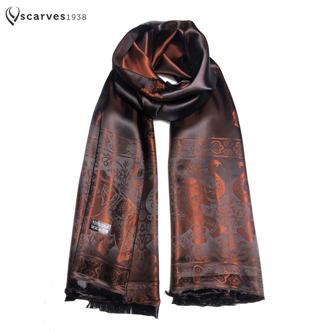 Chocolate Brown Silk Scarf,gift for Her,shawl&wrap,festival Scarf ...