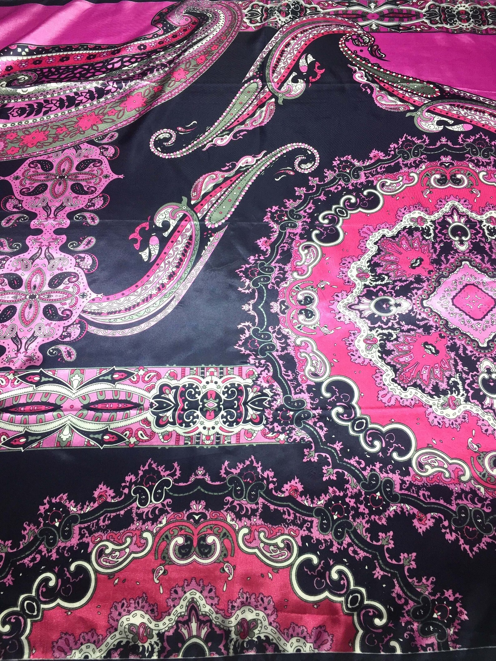 Mandala Satin Scarf,square Scarf,wrap,silk,headscarf,accessories,silky ...