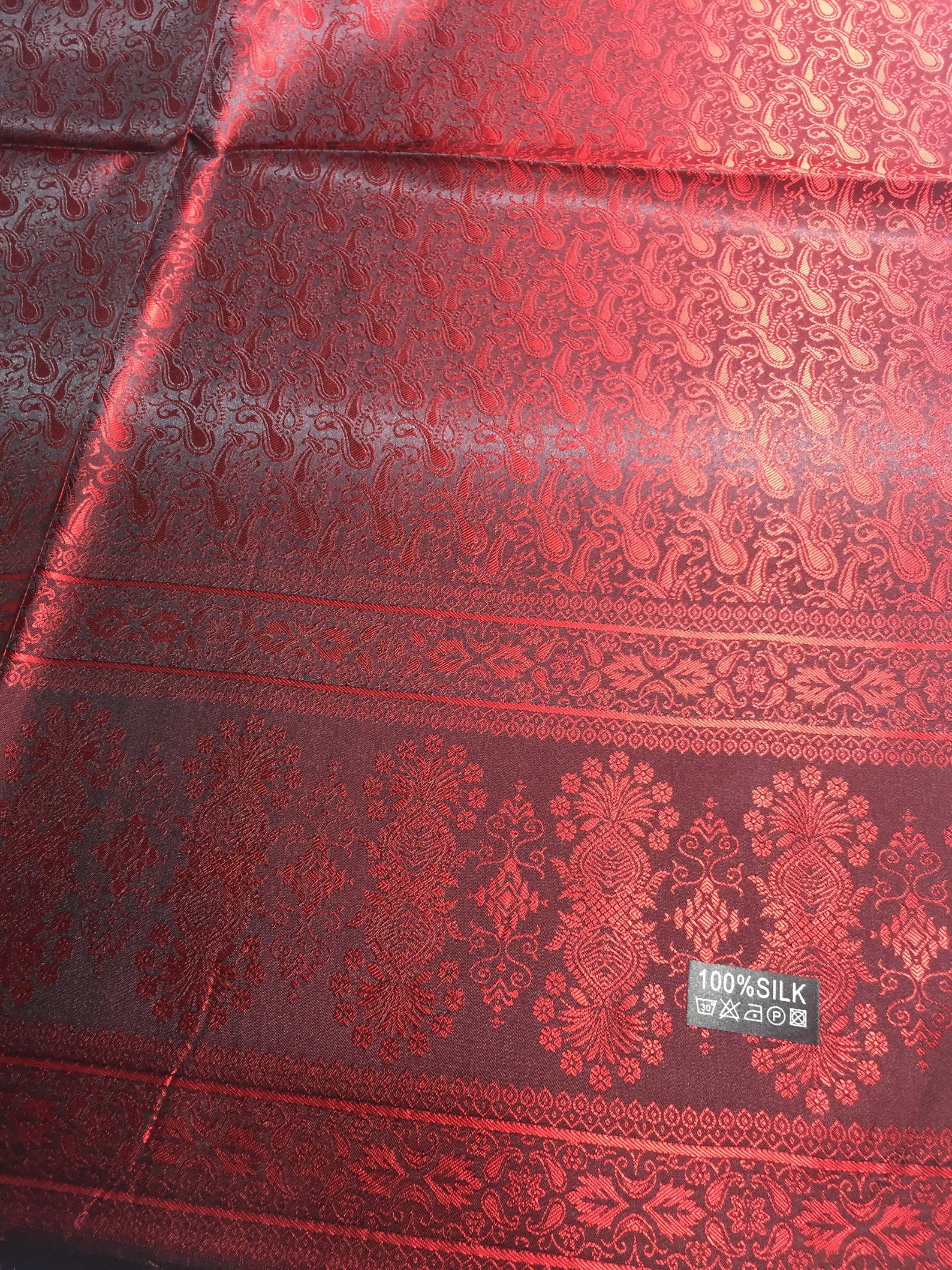 Red Silk Scarf,gift for Her,shawl,reversible Silk Scarf,paisley Scarf ...