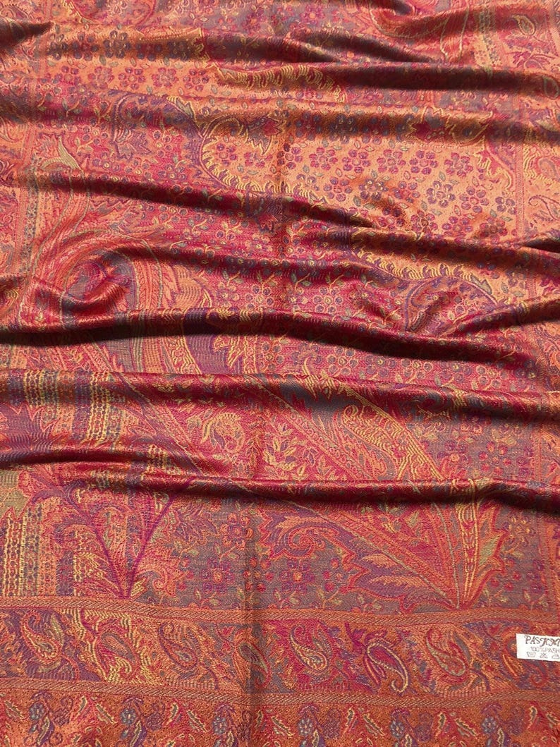 Orange and Red Pashmina Scarf Festival Pashmina Hippie Shawls Women ...