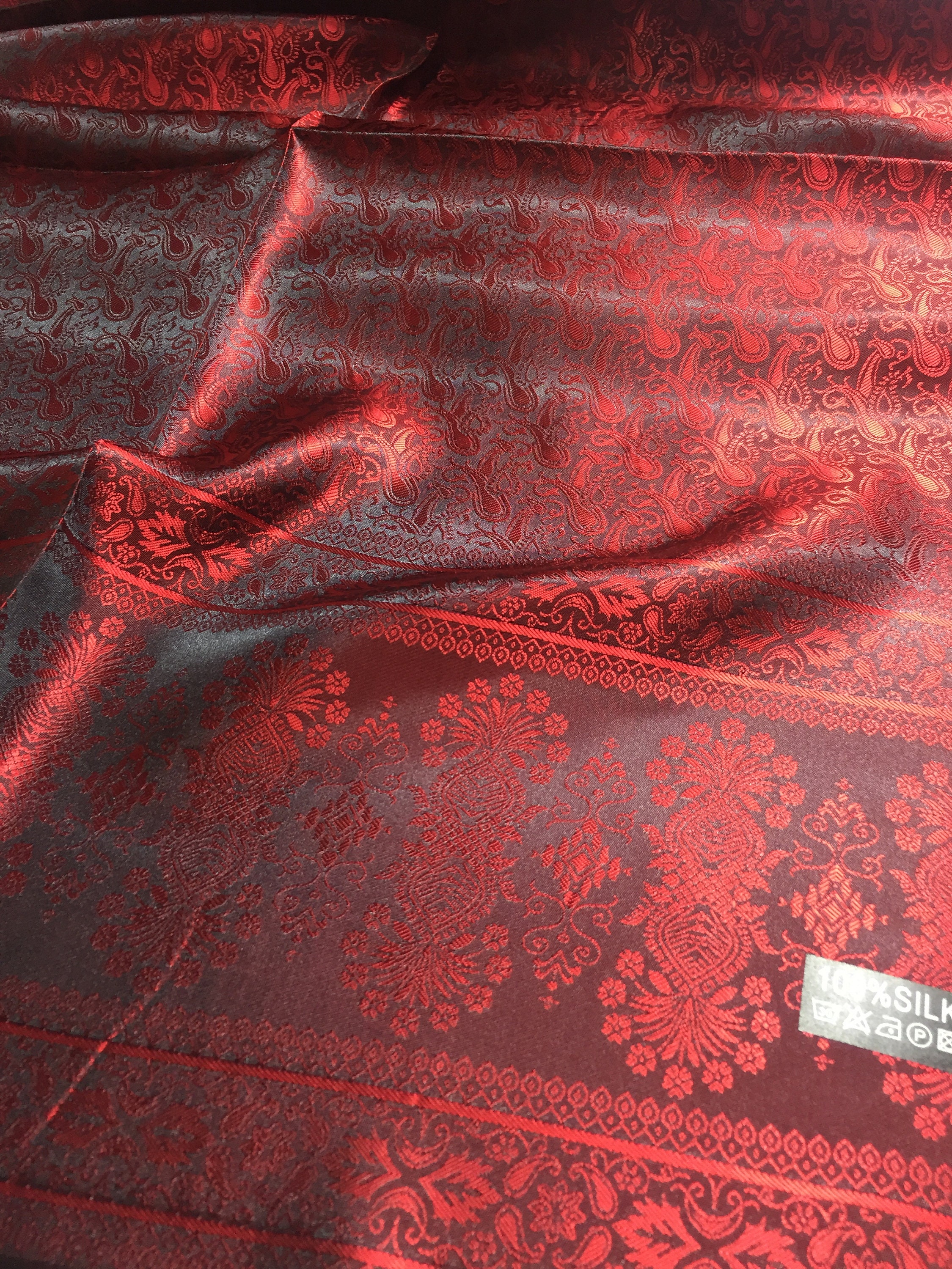 Red Silk Scarf,gift for Her,shawl,reversible Silk Scarf,paisley Scarf ...