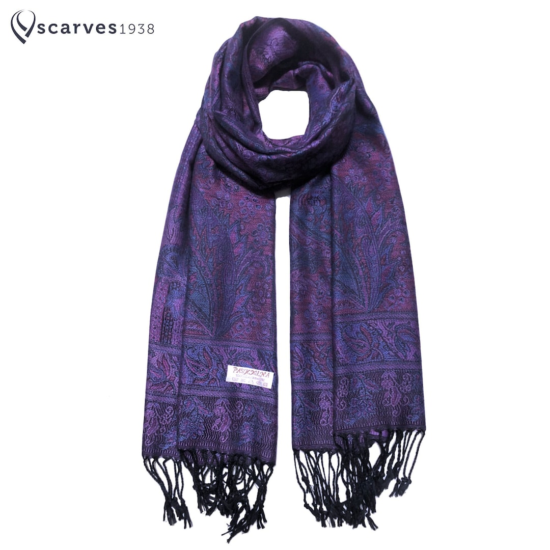 Purple Pashmina Scarf Shawl Festival Scarf Paisley Pashmina Hippie ...