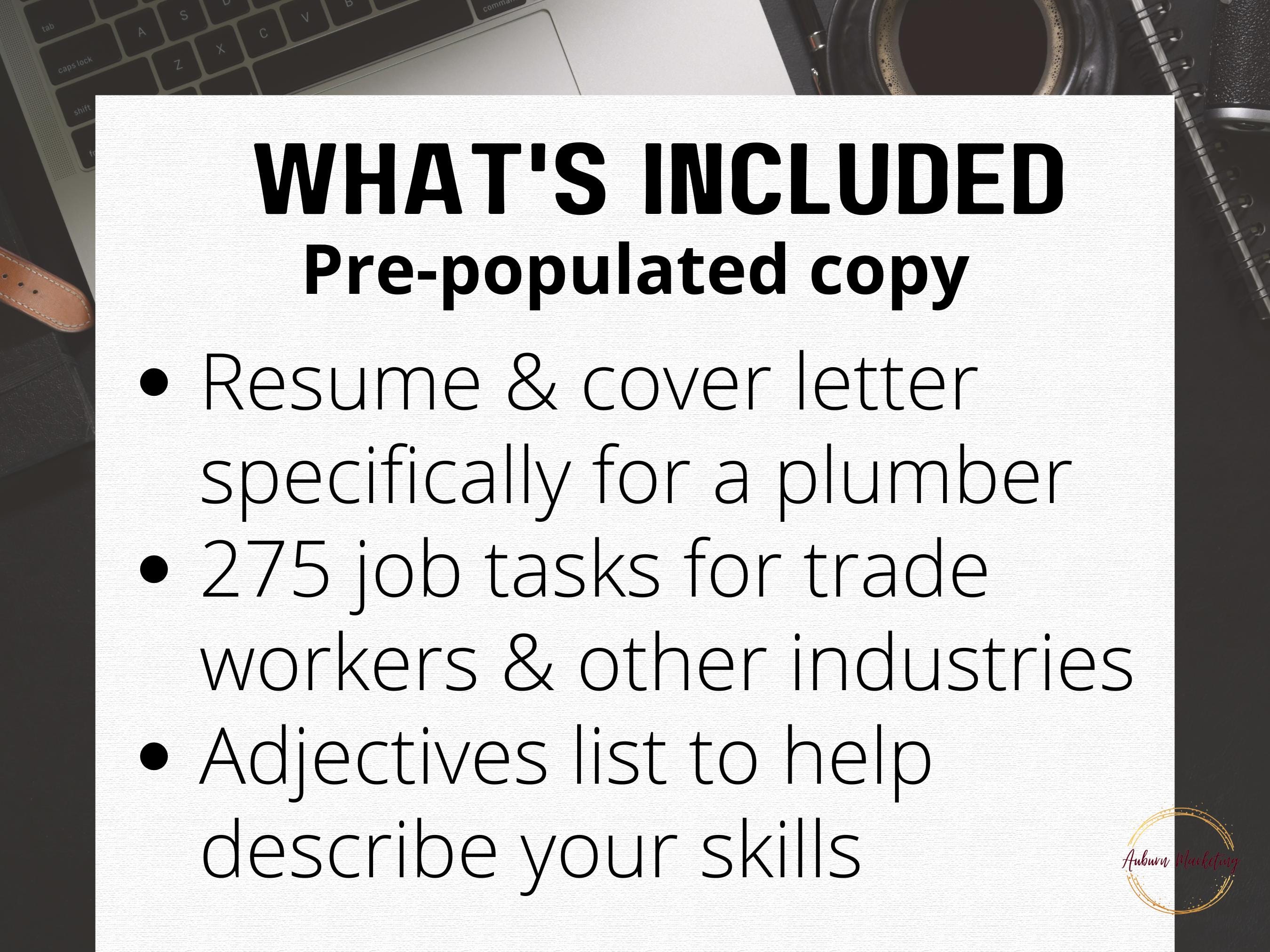 Plumber Resume Template: Cover Letter, References, & Job Task Examples ...