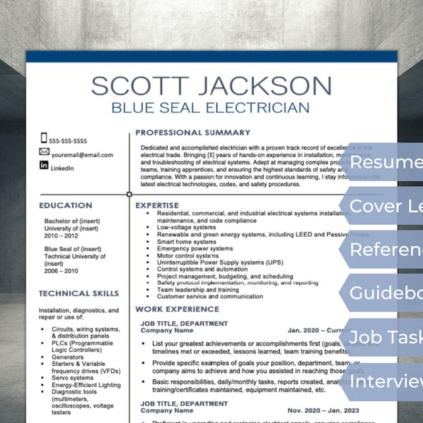 Construction Resume Combo Trade Worker Resume Professional Project ...
