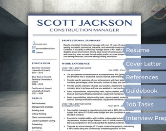 Construction Resume Combo - Trade Worker Resume - Professional Project ...