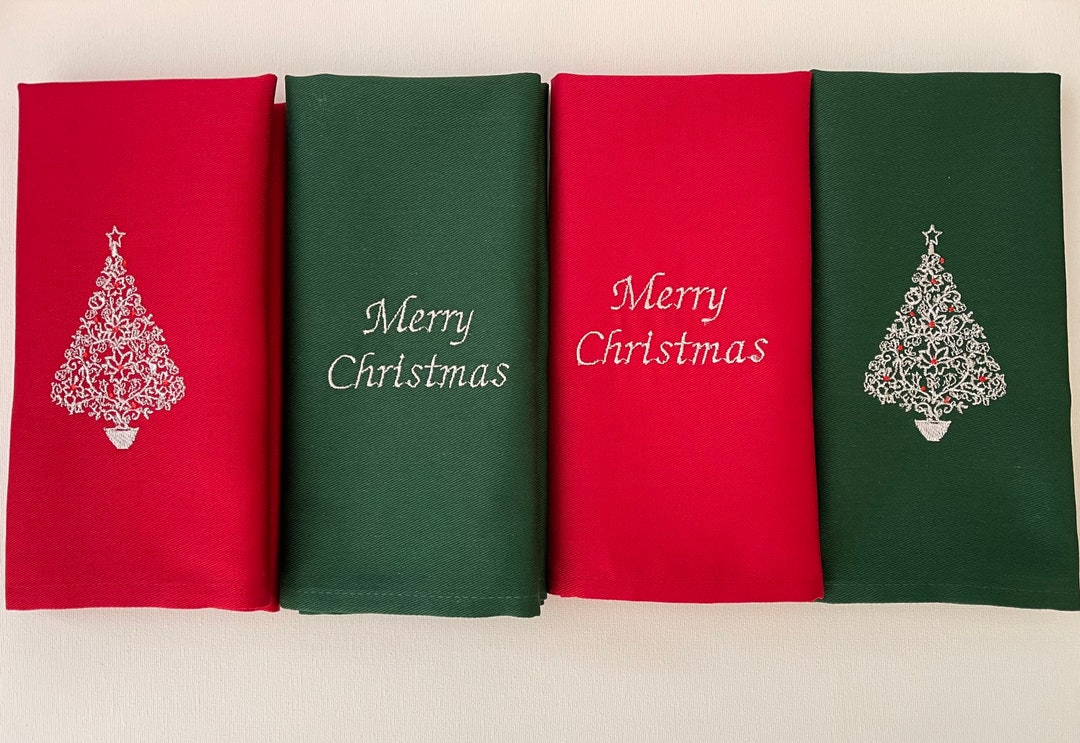 Set of 8 Holiday Dinner Napkins - Etsy