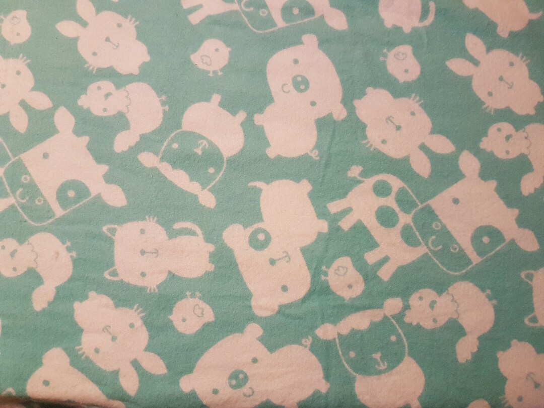 Baby Burp Cloth Fluffy Farm Animals on Aqua - Etsy UK