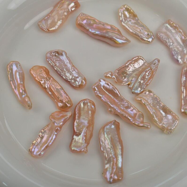 Natural Iridescent Baroque Pipa Pearls – Purple Pink, Undrilled ...