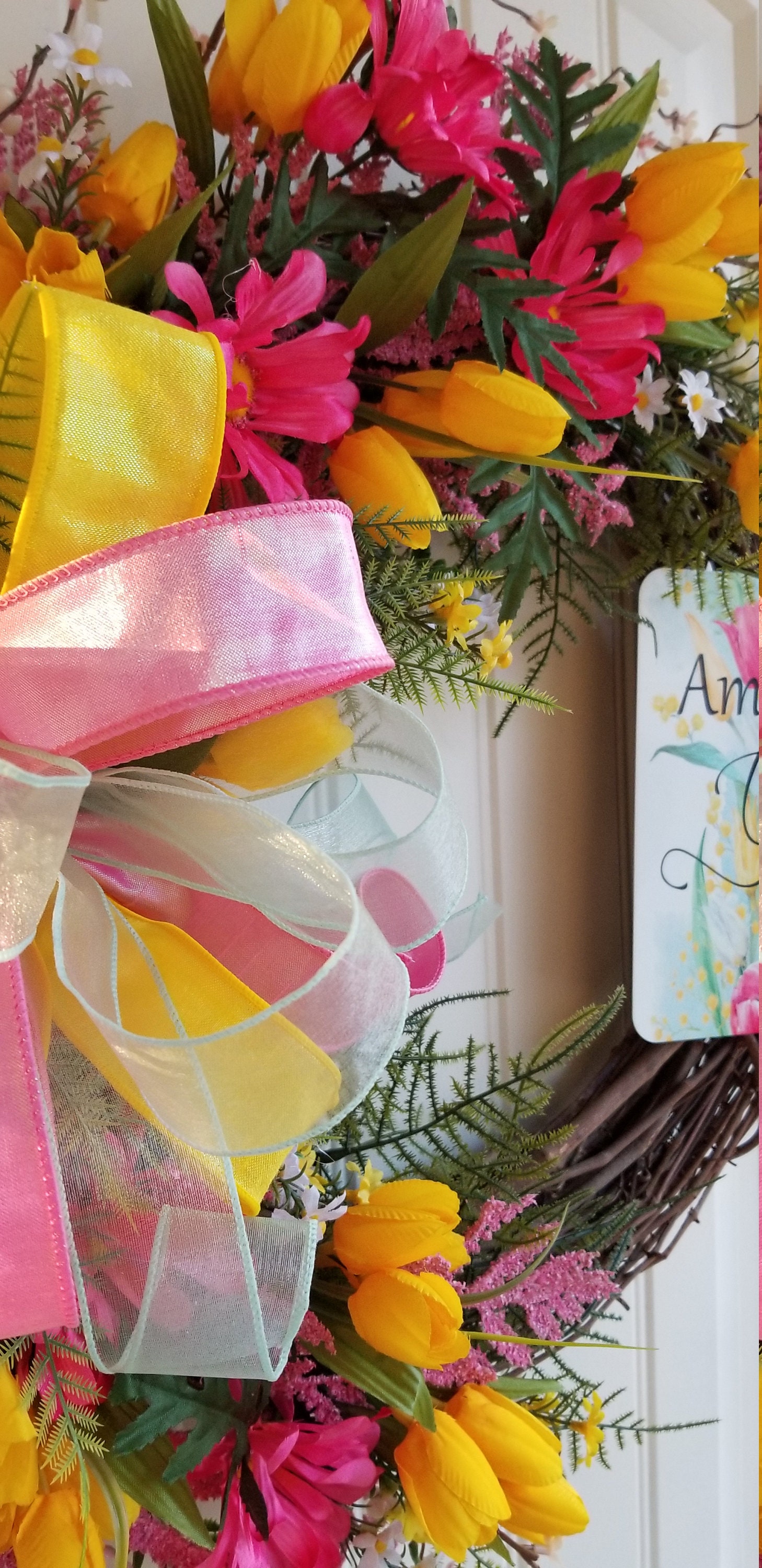 Floral Grapevine Wreath Spring Thru Summer - Etsy