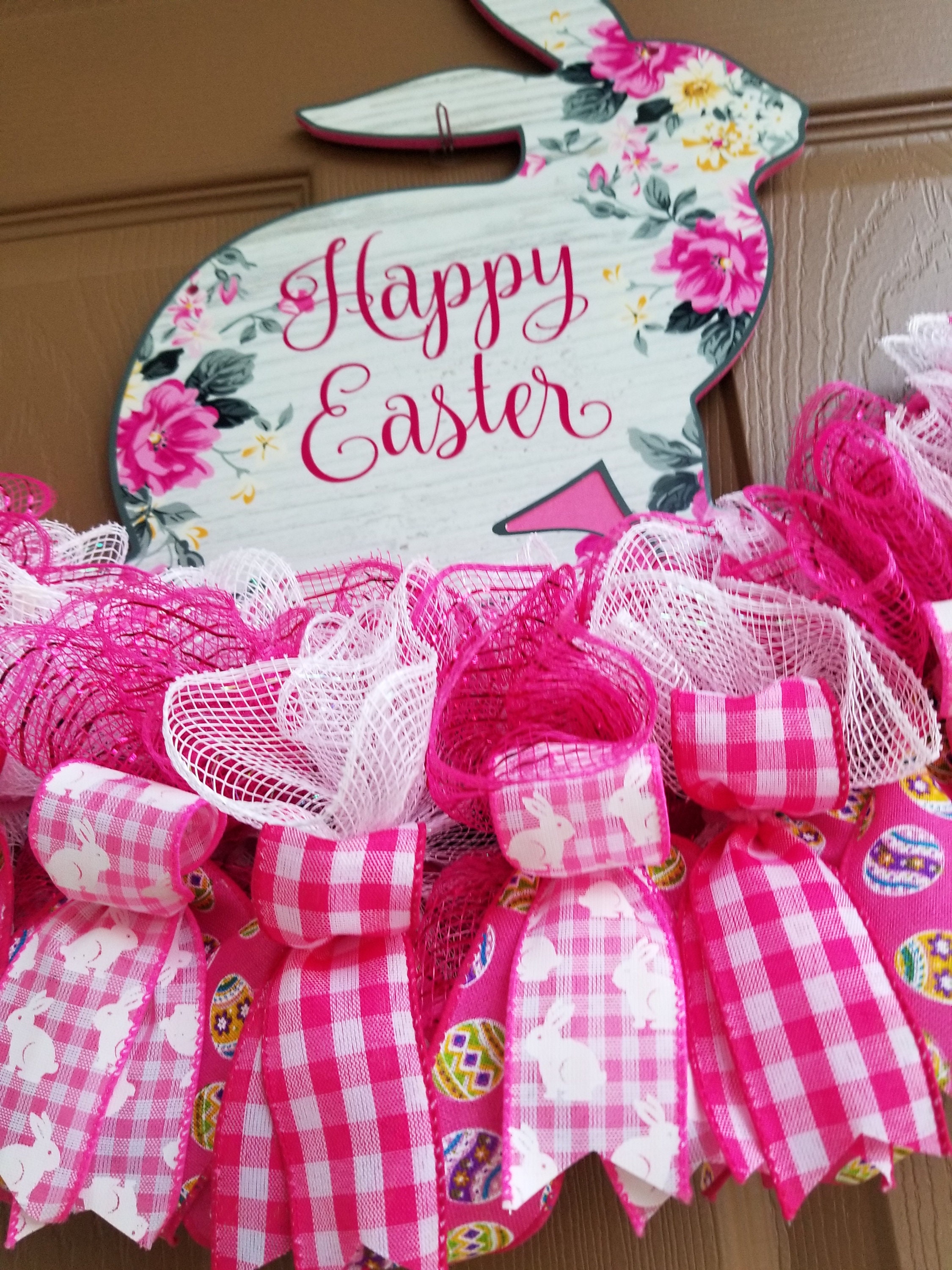 Easter Bunny Rabbit Rail Wreath. Great Addition to Your Easter - Etsy