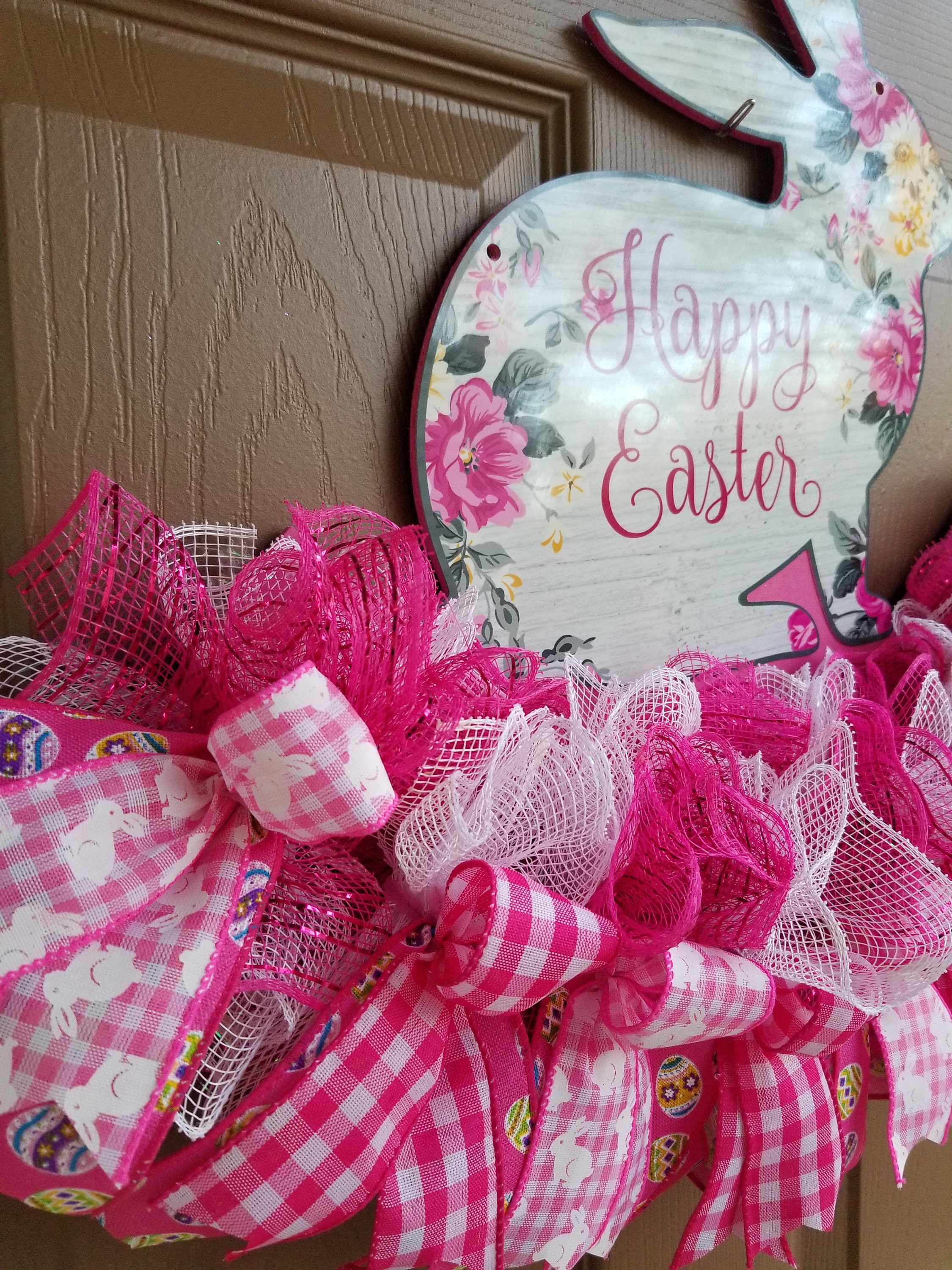 Easter Bunny Rabbit Rail Wreath. Great Addition to Your Easter - Etsy