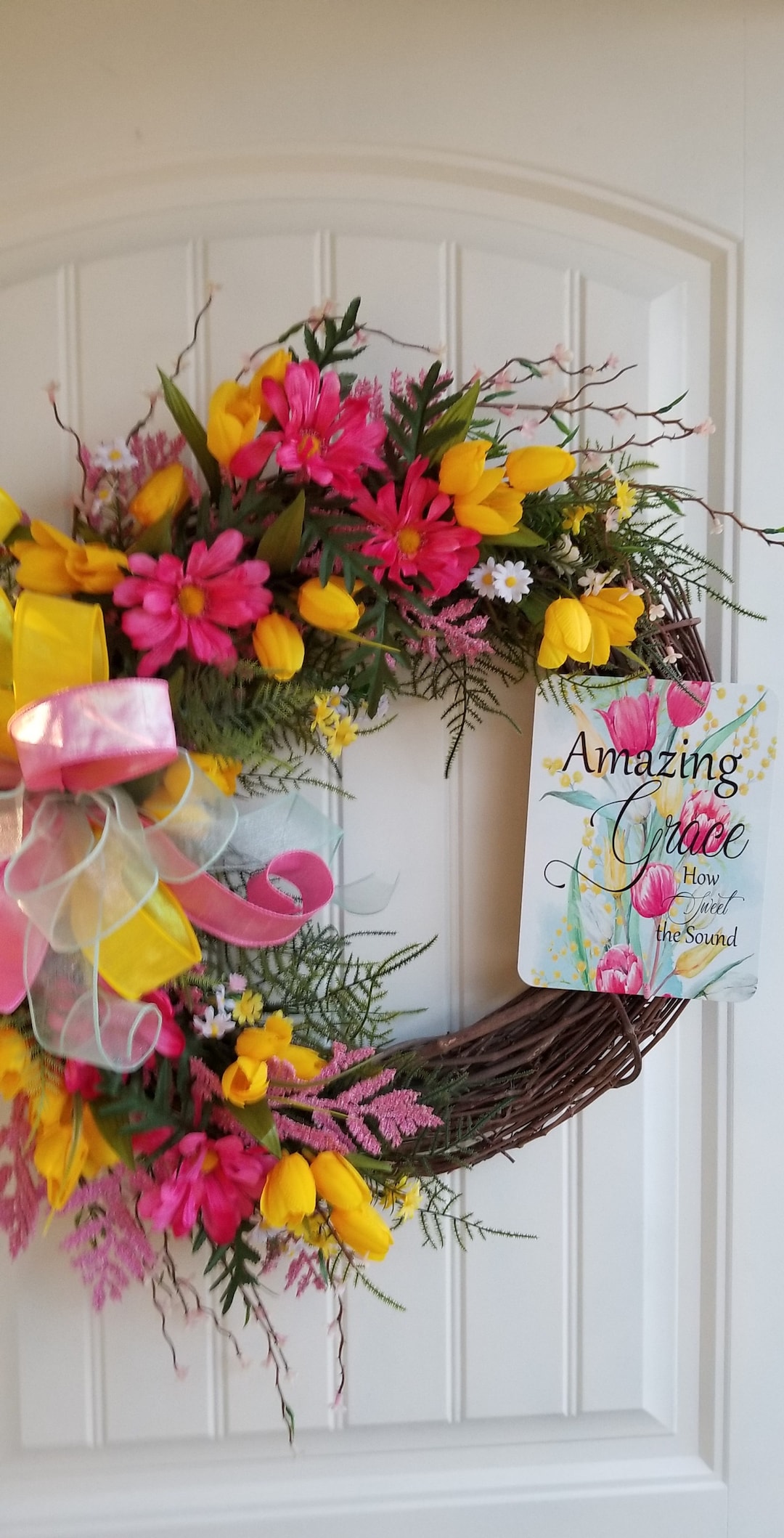 Floral Grapevine Wreath Spring Thru Summer - Etsy
