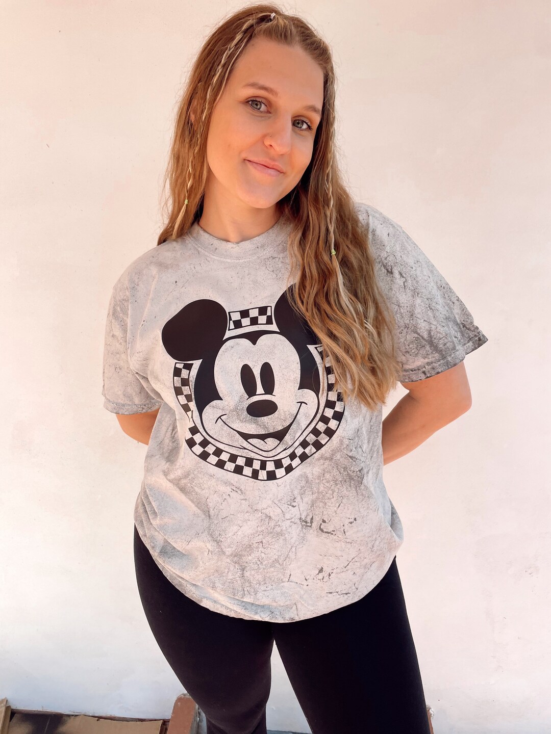 Checkered Mickey Tee - Etsy