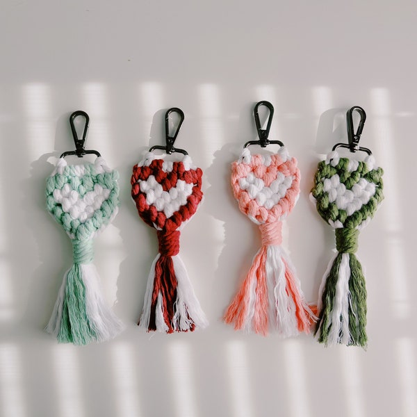 Macrame Heart Keychain Pattern - Etsy