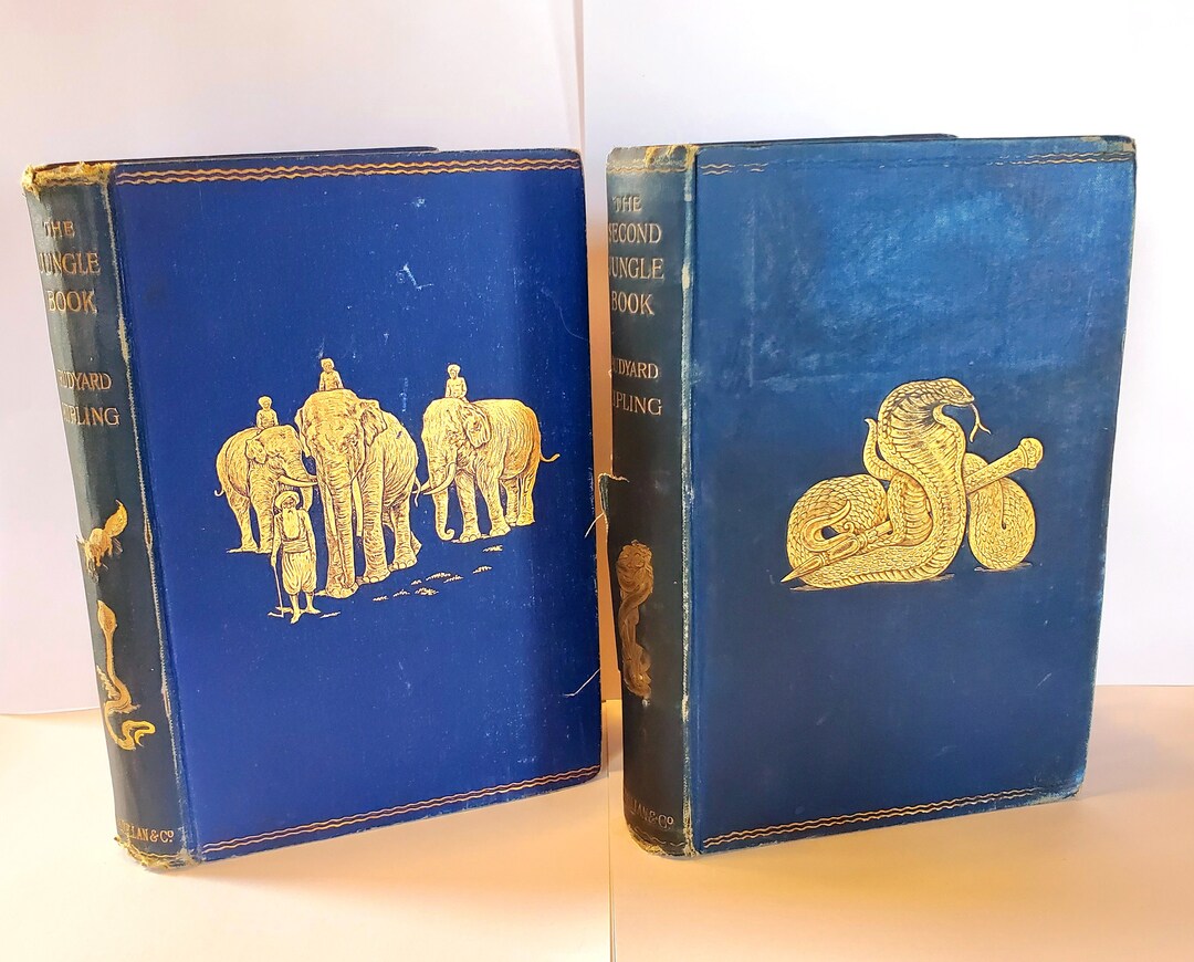 Antique 1st UK Edition the Jungle Book & Second Jungle Book Set Rudyard ...