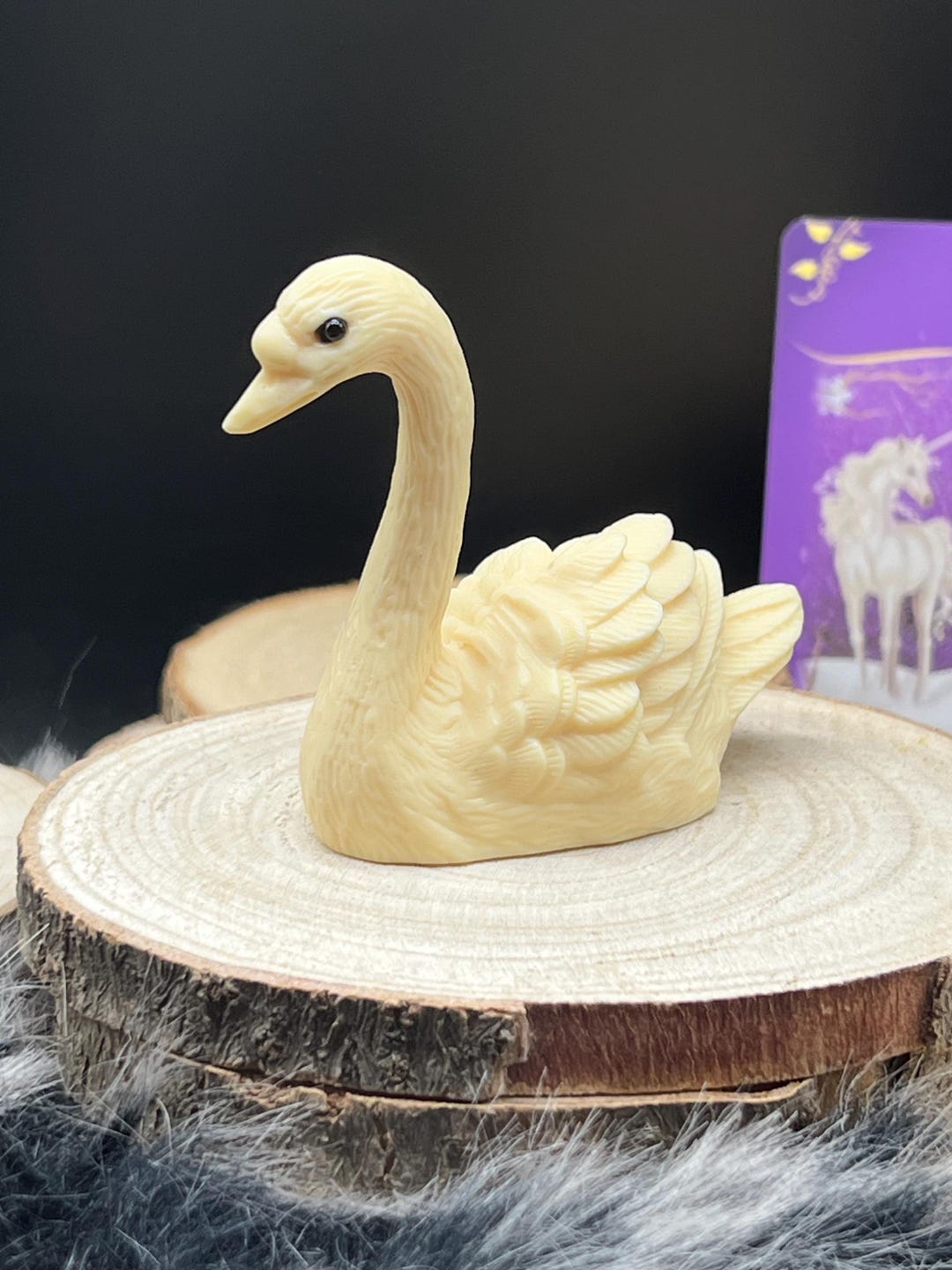 Beautiful Swan Figure Made of Stone Nut Tagua Nut Swan Carving - Etsy