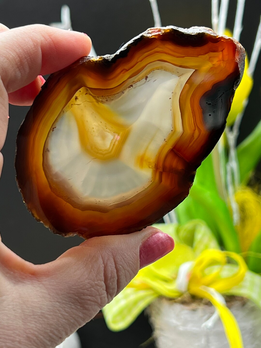 Schöne Karneol Kristall Edelstein Scheibe Carnelian Crystal - Etsy