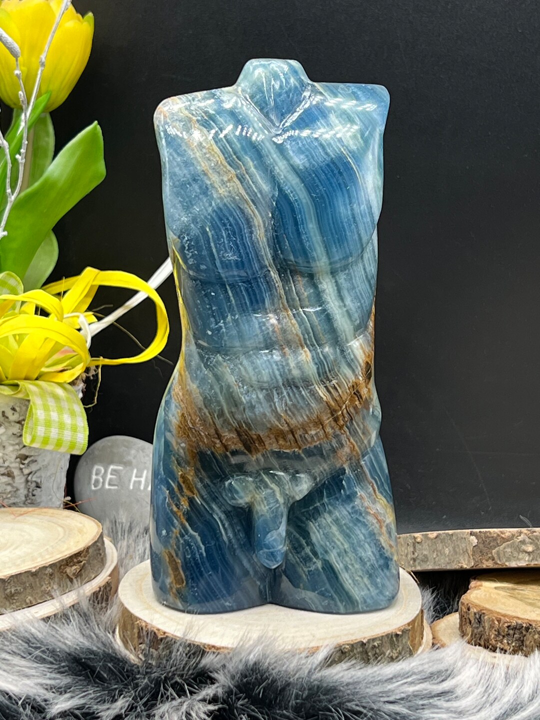 XL 1kg Blue Onyx Crystal Male Body Torso Adonis - Gemstone - Aquatine ...
