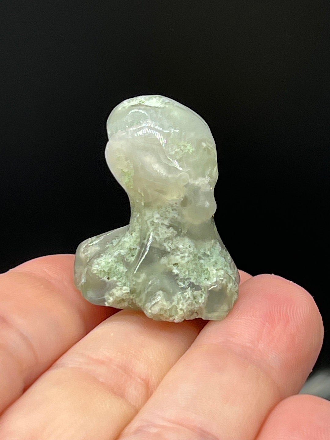 Cute Gemstone Octopus Squid Moss Agate Crystal Octopus Crystal Carving ...