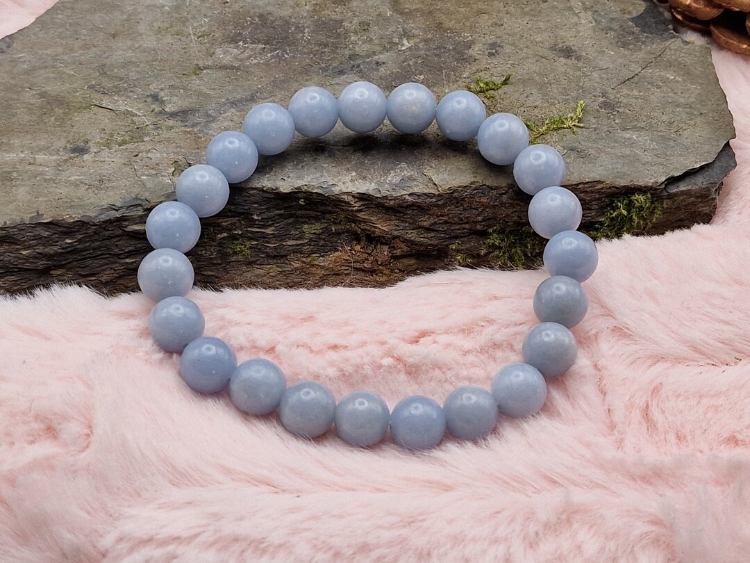 Fine Blue Angelite Angel Stone Anhydrite Bracelet Gemstone Healing ...