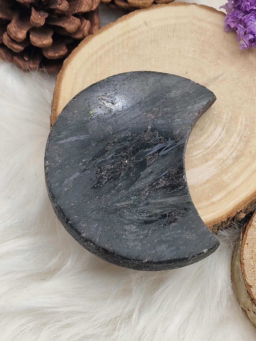 Fascinating Anthophyllite Crystal Moon Crescent Garnet Pyrite ...