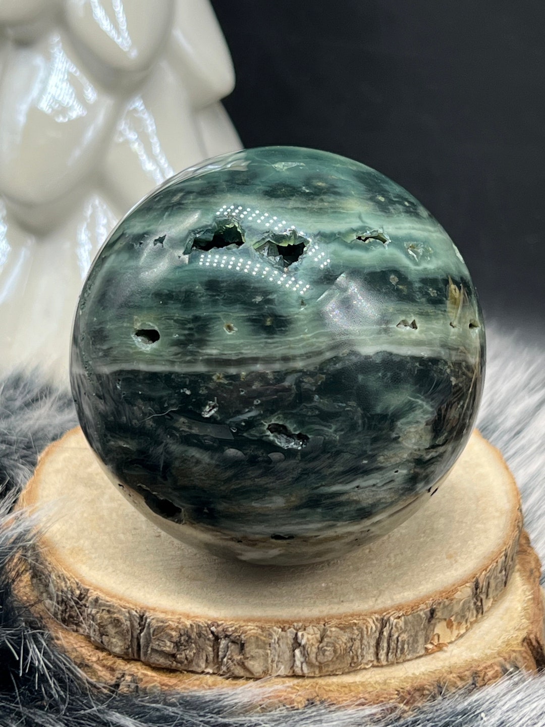 Large 461g Ocean Jasper Ball 7 Cm Gemstone Crystal Ball Green - Etsy