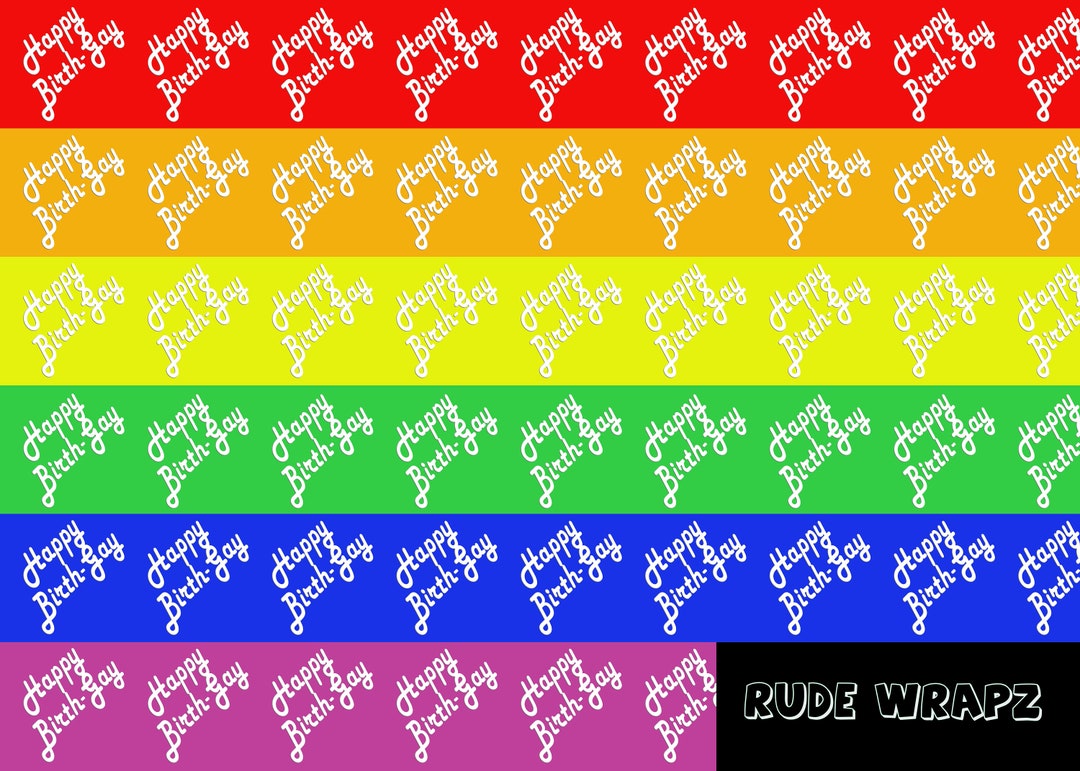 2 Sheets of Rude Wrapping Paper-gift Wrap-happy Birth-gay-funny Humour ...