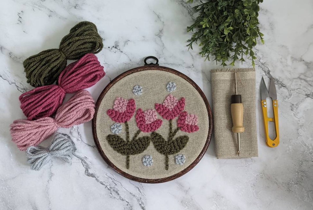 Beginner Punch Needle Kit. Superior Adjustable Lavor Punch Needle. Incl ...