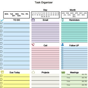 DAILY TASK PLANNER Workday Organizer Planner Task Planner - Etsy