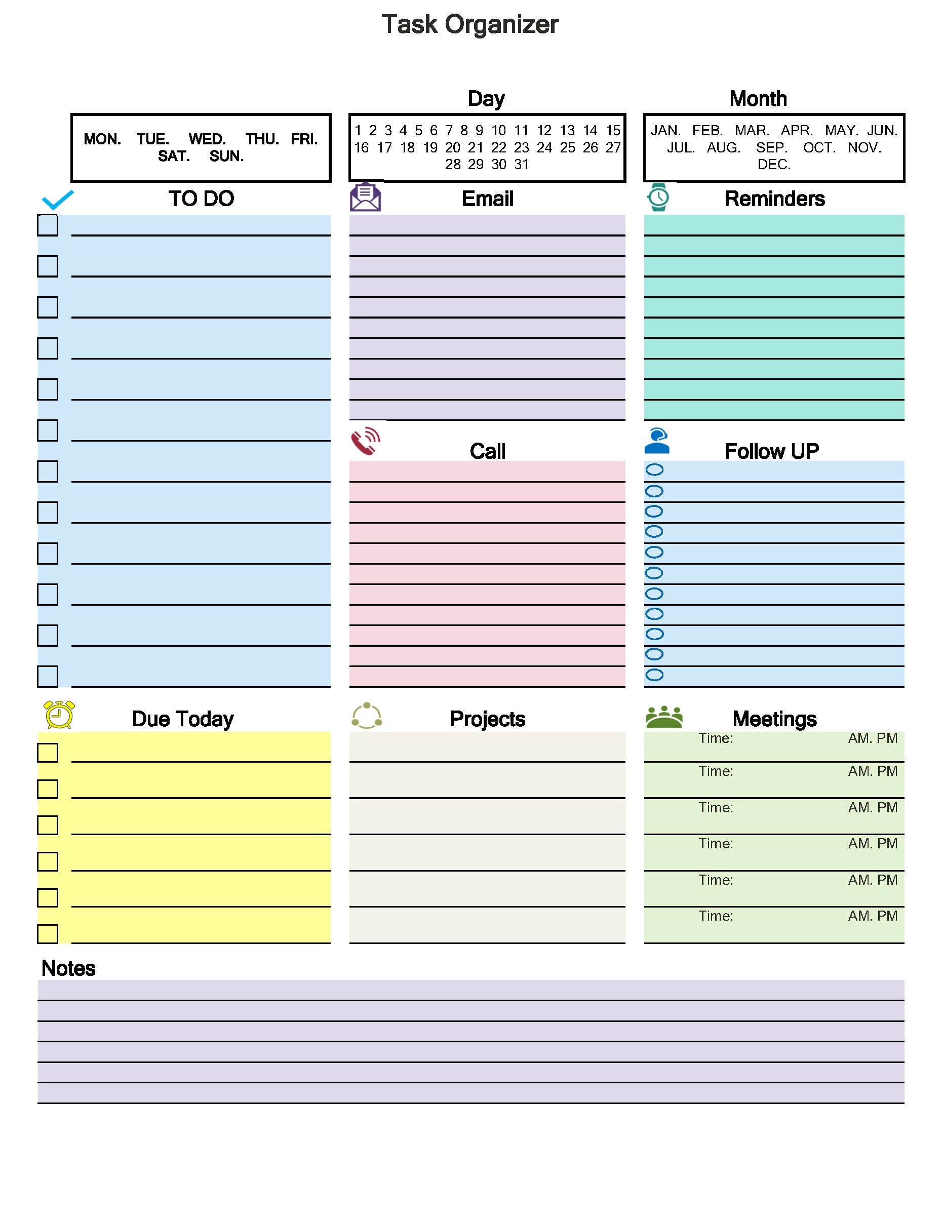 DAILY TASK PLANNER | Workday Organizer | Planner | Task Planner - Etsy