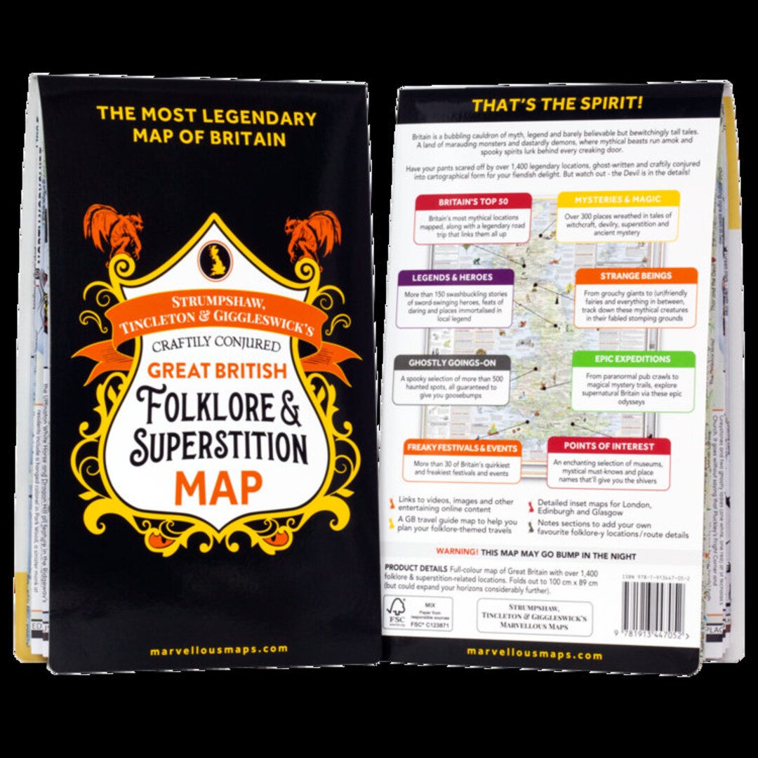 Folklore & Superstitions Map - Etsy