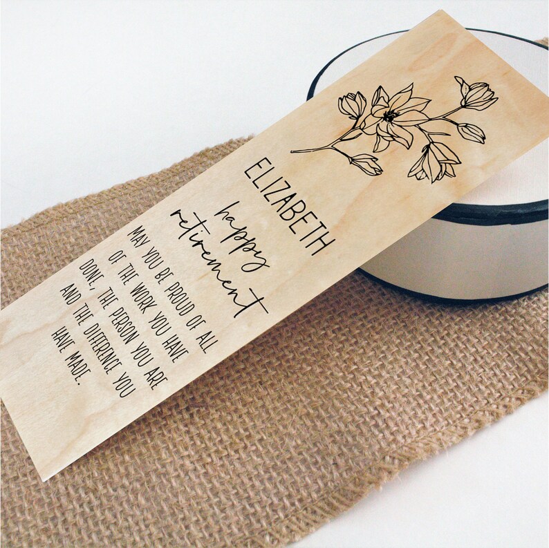 Personalized Retirement Wood Veneer Bookmark Gift Idea for - Etsy