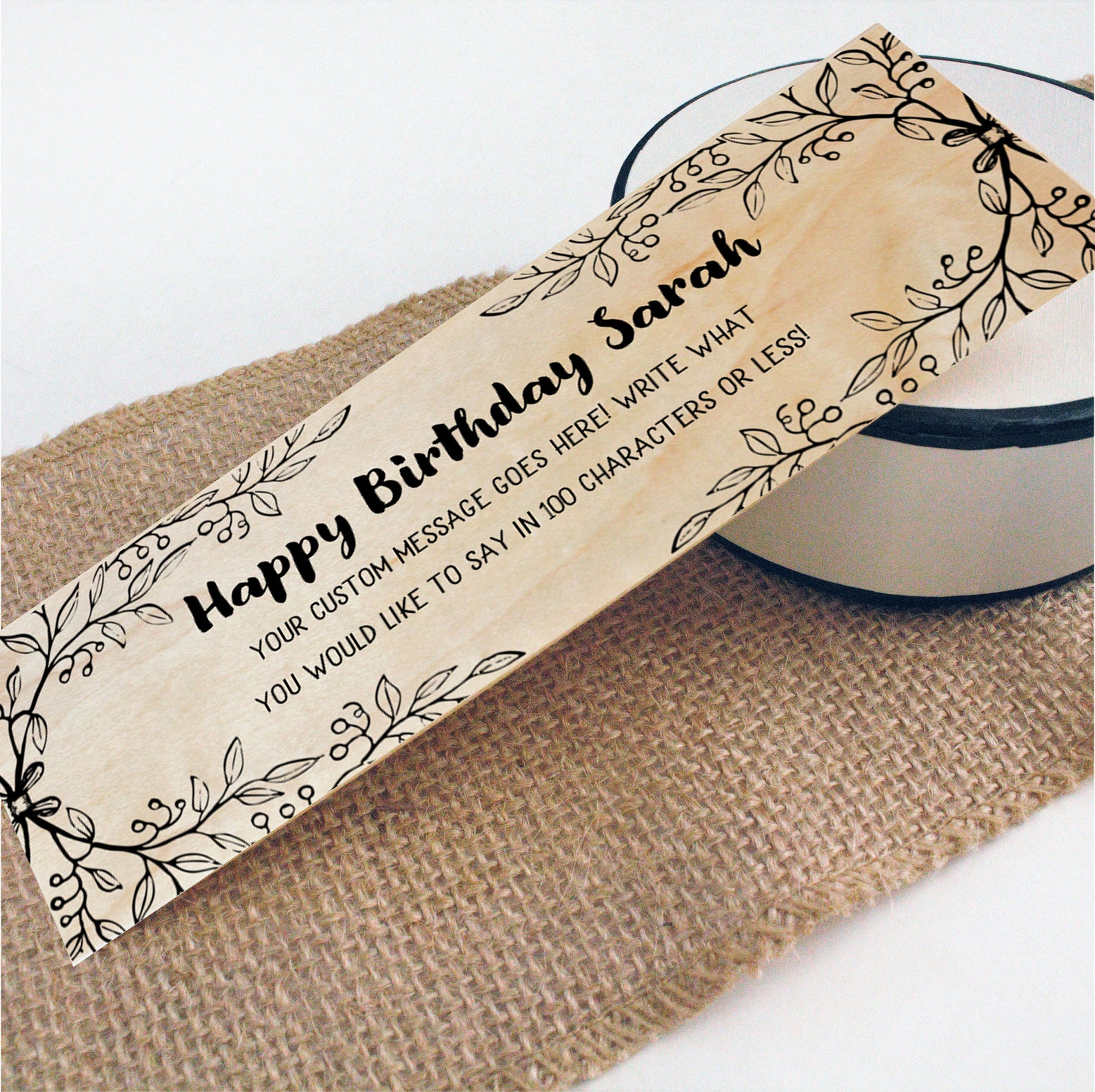 Birthday Card Bookmark / Personalized Birthday Card for Her / - Etsy