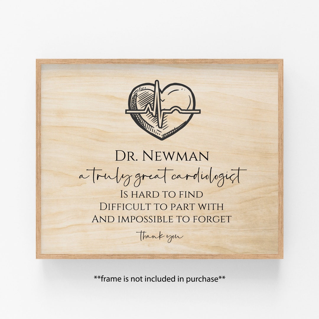 Cardiologist Gift Personalized Wood Print / Heart Doctor / Unique Gift ...
