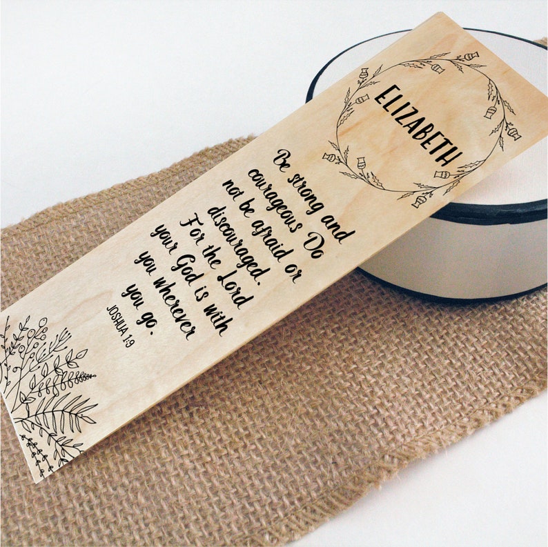 Custom Christian Bookmark / Joshua 1:9 / Personalized Bookmark - Etsy