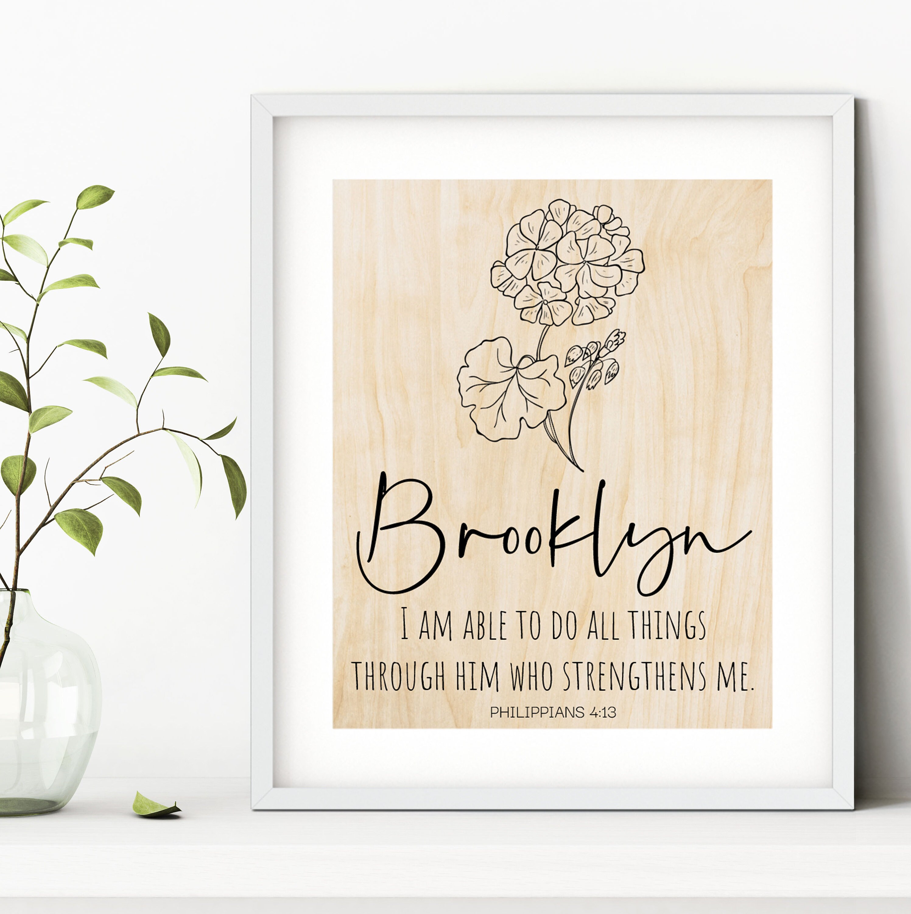 Christian Inspirational Gifts / Personalized Wood Print / - Etsy
